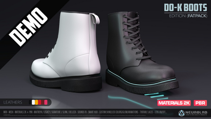Second Life Marketplace - *DEMO* BOOTS D0-K ELECTRO (FATPACK + PBR ...